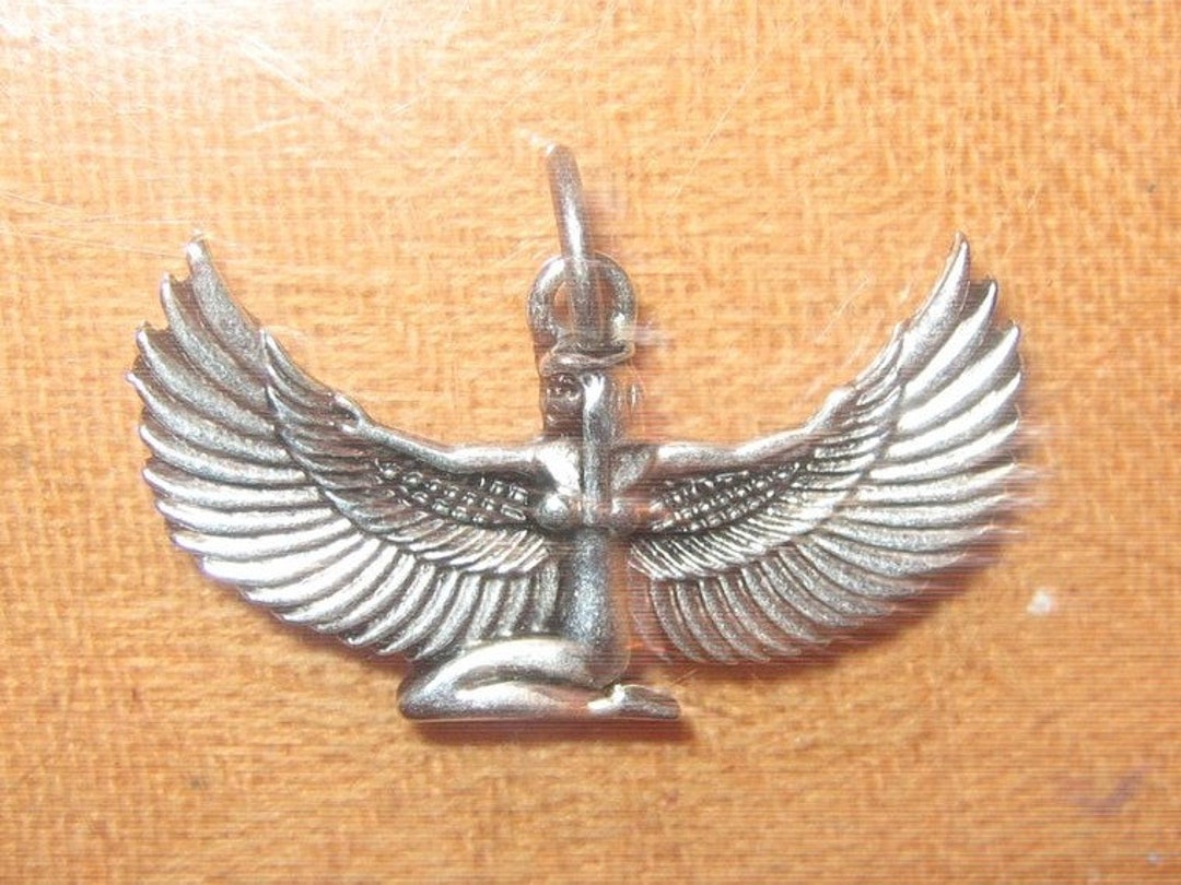 Silver Tone Egyptian Goddess Isis Pendant Necklace - Etsy