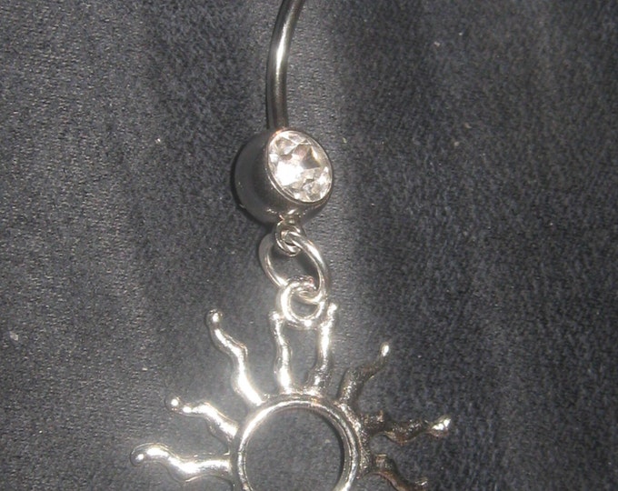 Sun Dangle Belly Ring, Sun Belly Button Ring Piercing, Sun Navel ...