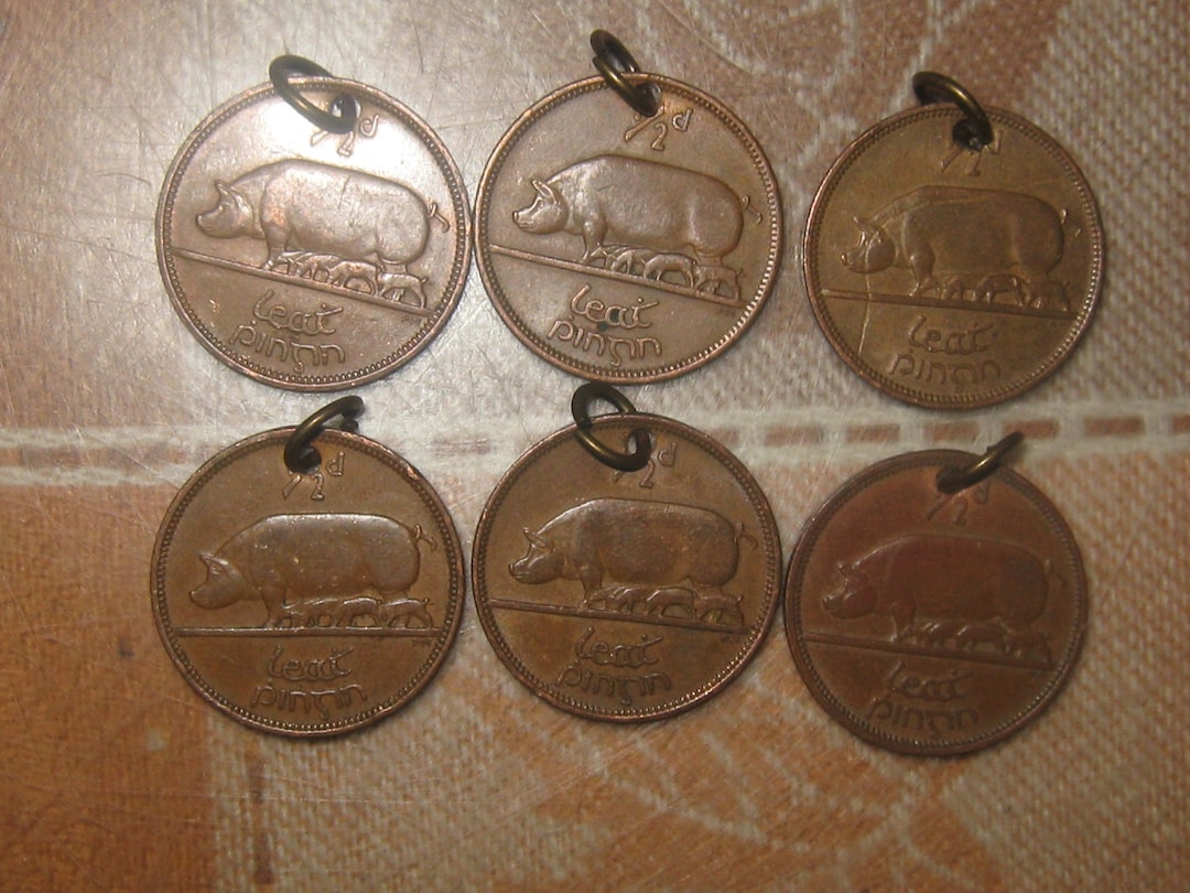Wholesale Lot of 6 Irish Copper Tone Pig / Harp Coin Pendants - Etsy