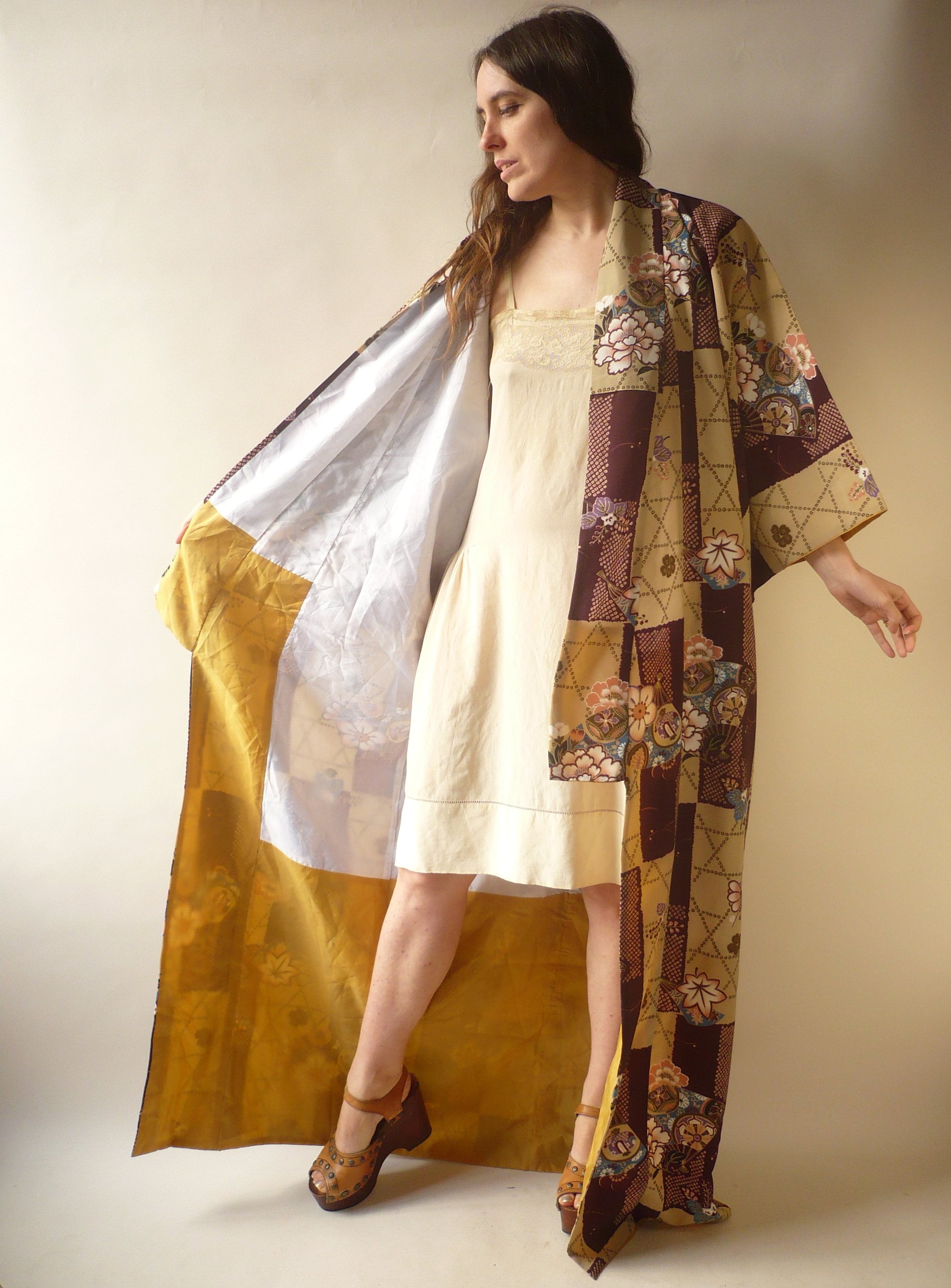 1980's Vintage Novelty Fan & Floral Pattern Japanese Full - Etsy