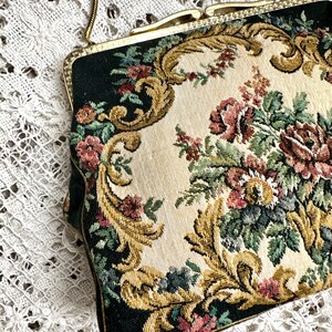 1970's Vintage Mini Tapestry Floral Chain Handle Bag Clutch Purse - Etsy