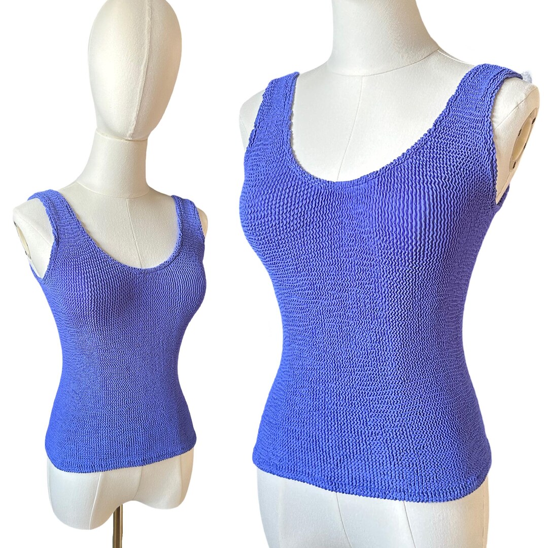 Early 90s Vintage Purple Stretchy Body Con Cami Top Low Backed Vest - Etsy
