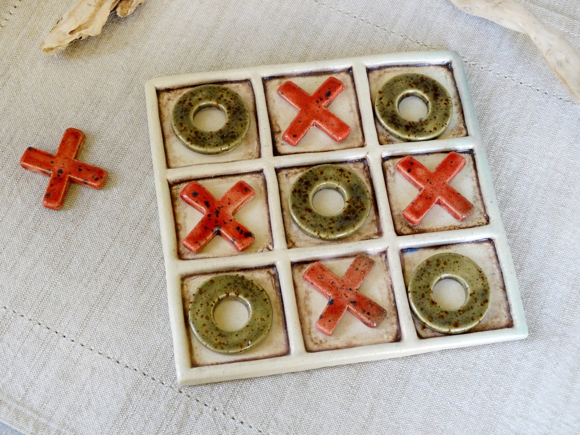 Tic Tac Toe Ceramic Board Game Christmas Gift Handmade | Etsy