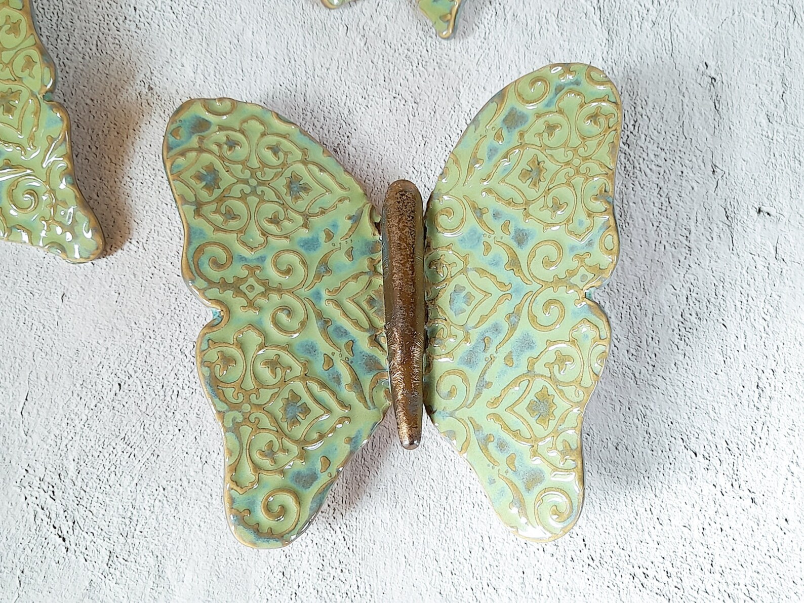 Set of 3 Ceramic Butterflies Wall Art, Decorative Butterfly, Handmade ...