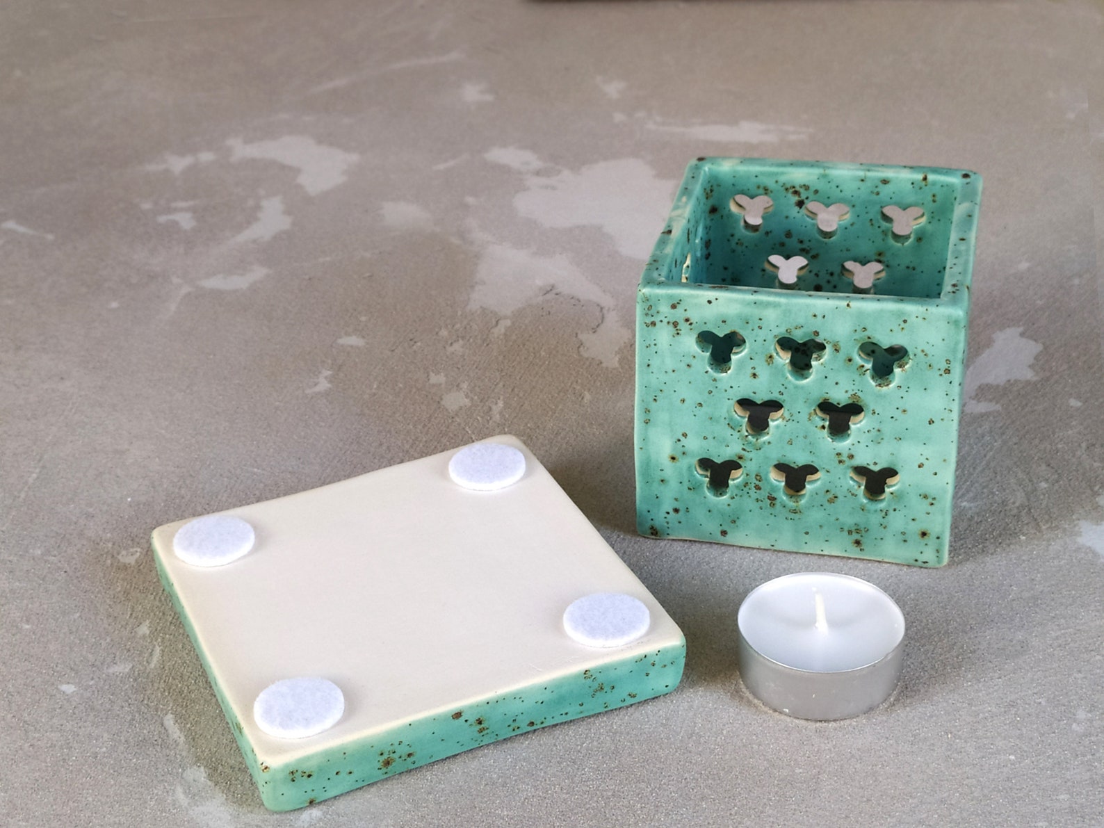 Ceramic Tea Light Holder, Handmade Ceramic Candle Holder, Curved ...