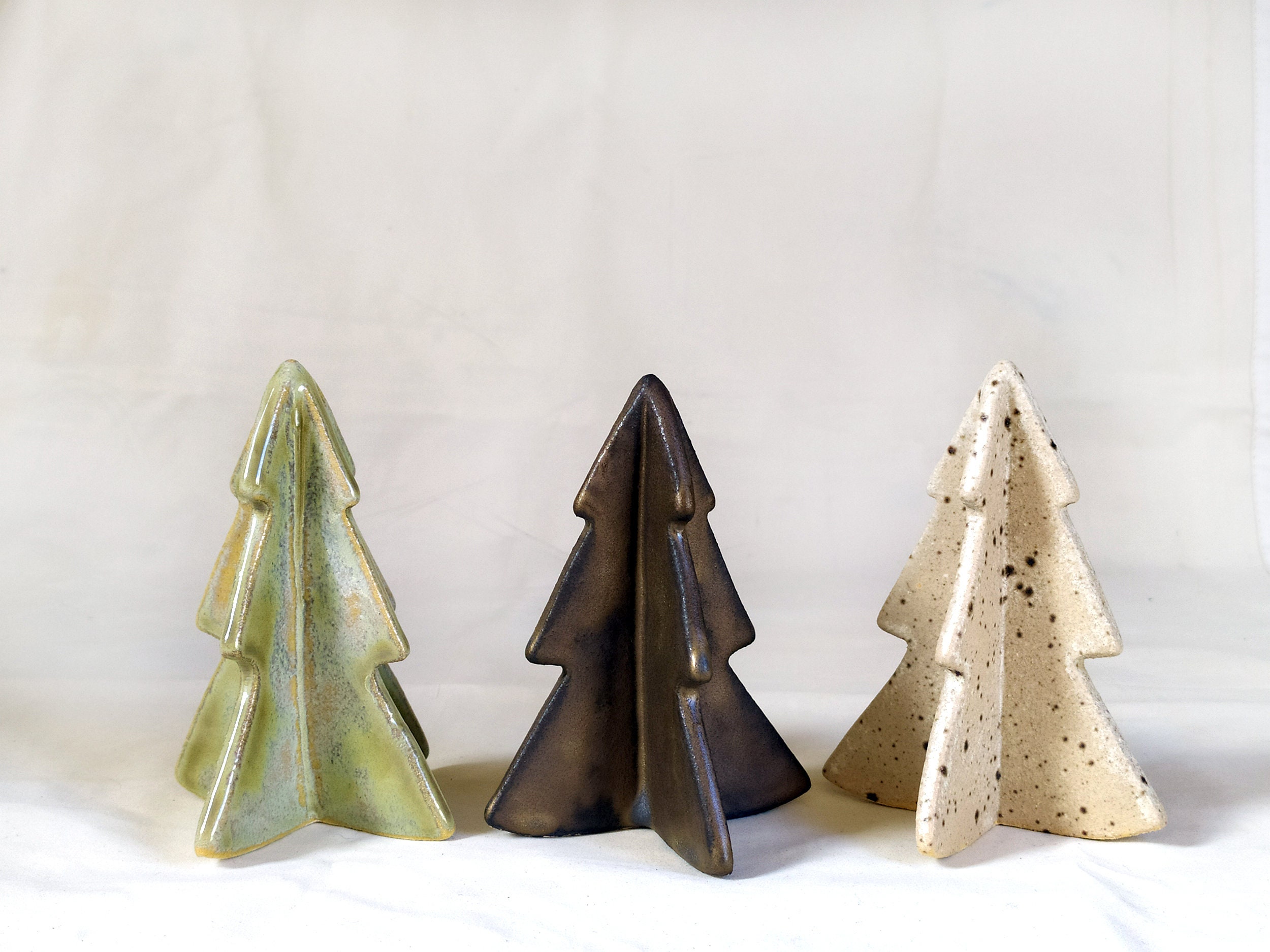 Ceramic Gold Christmas Trees, Handmade Ceramic Trees Decoration ...