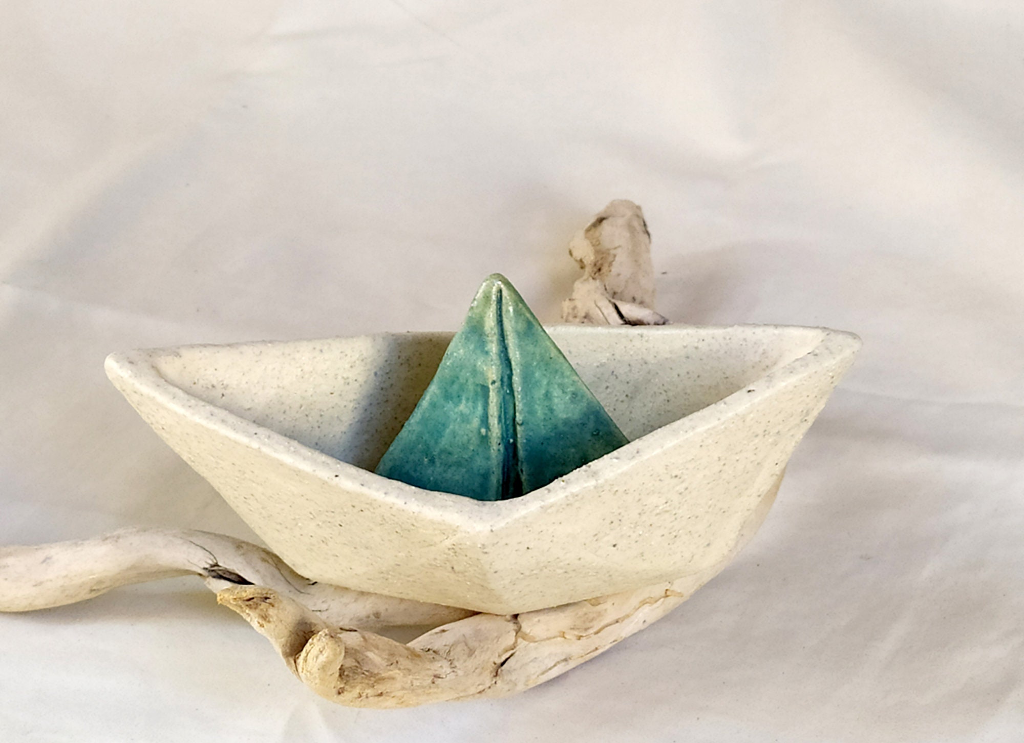 Ceramic paper Boat Turquoise Ceramic boat Origami Boat | Etsy