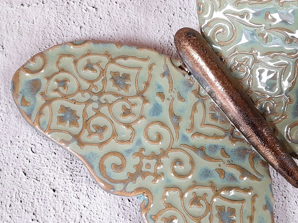 Set of 3 Ceramic Butterflies Wall Art, Decorative Butterfly, Handmade ...