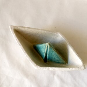 Ceramic paper Boat Turquoise Ceramic boat Origami Boat | Etsy