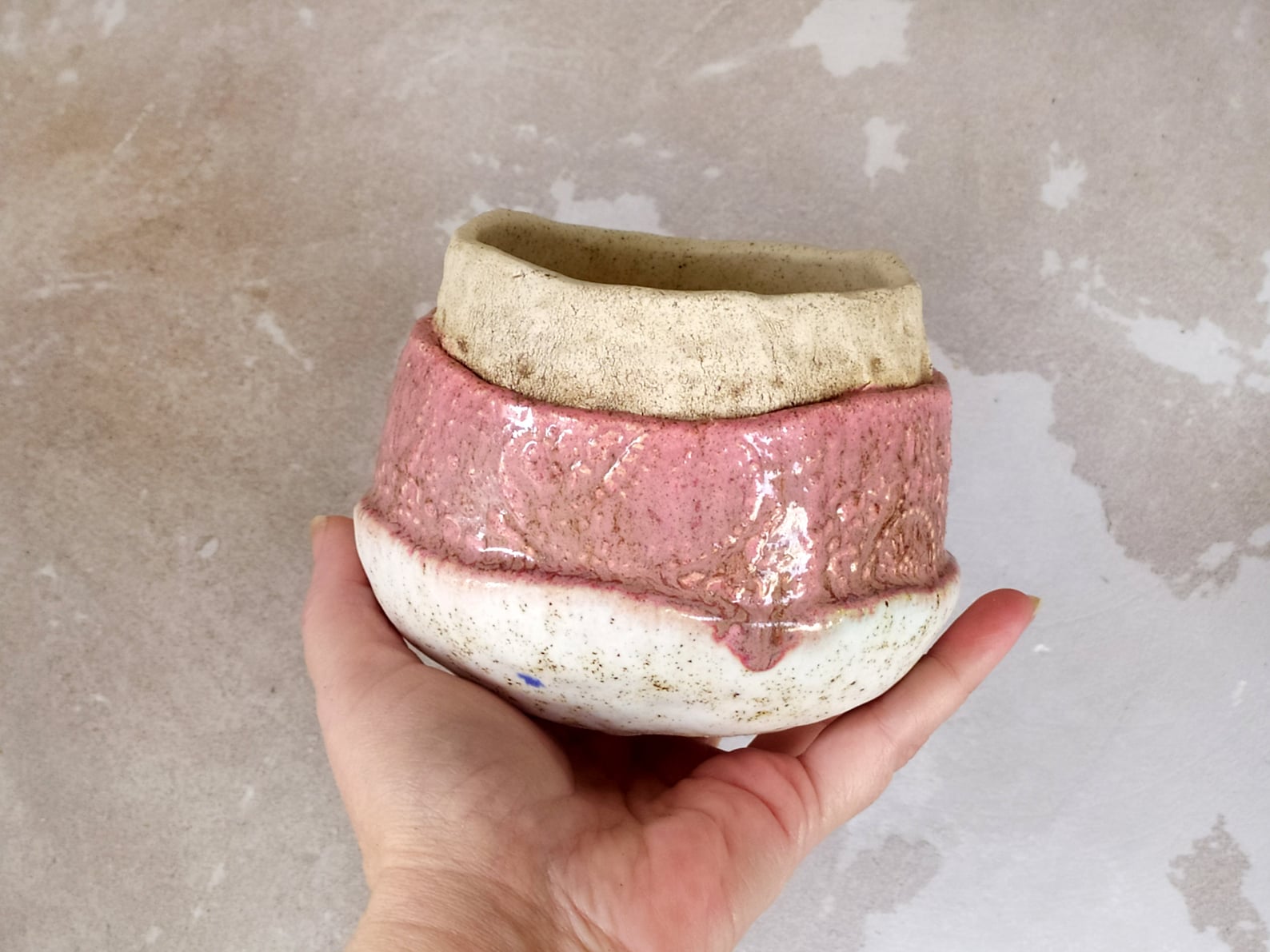 Ceramic Planter, Pink Ceramic Plant Pot, Handmade Pottery, Stoneware ...