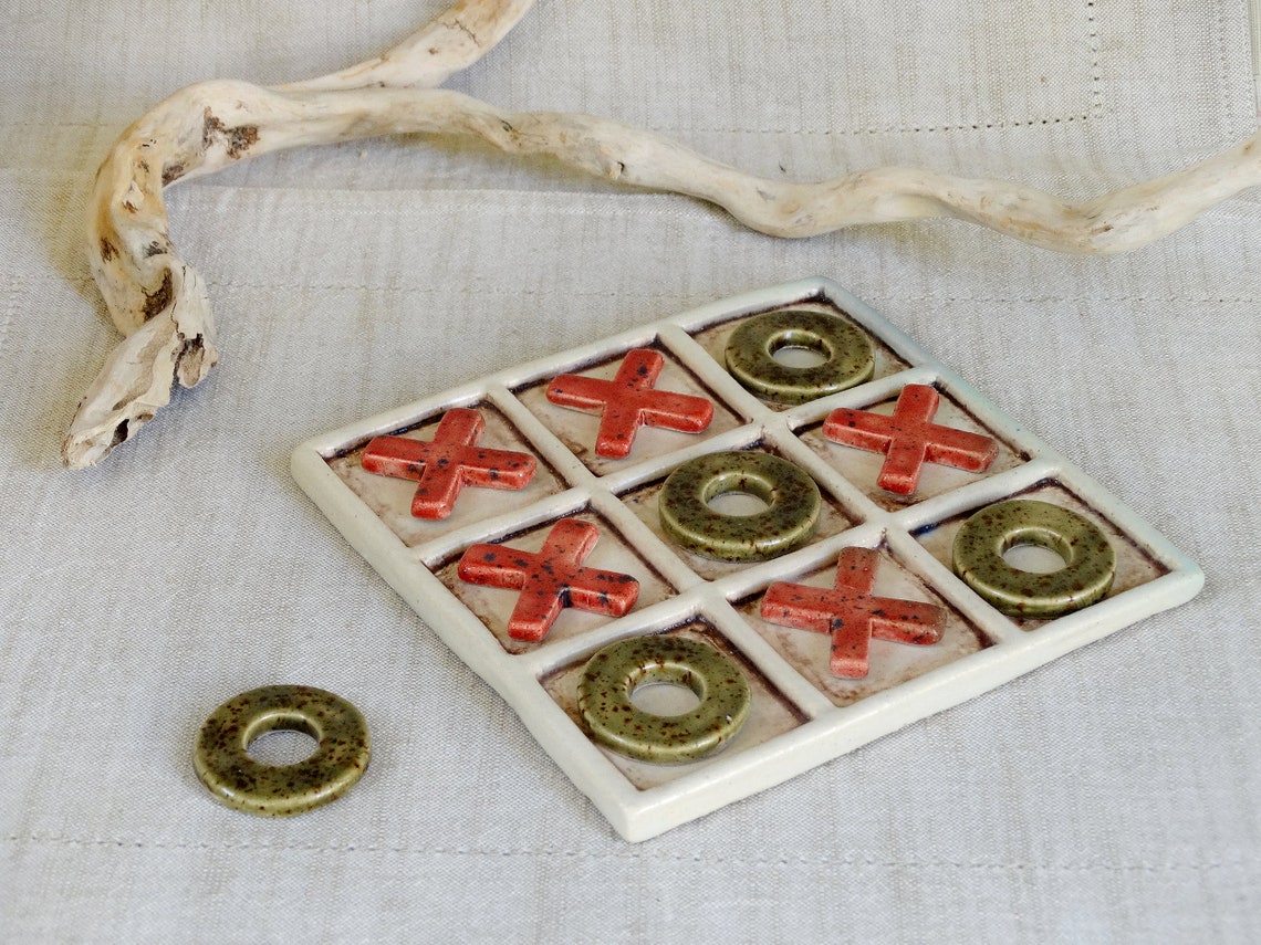 Tic Tac Toe Ceramic Board Game Christmas Gift Handmade | Etsy