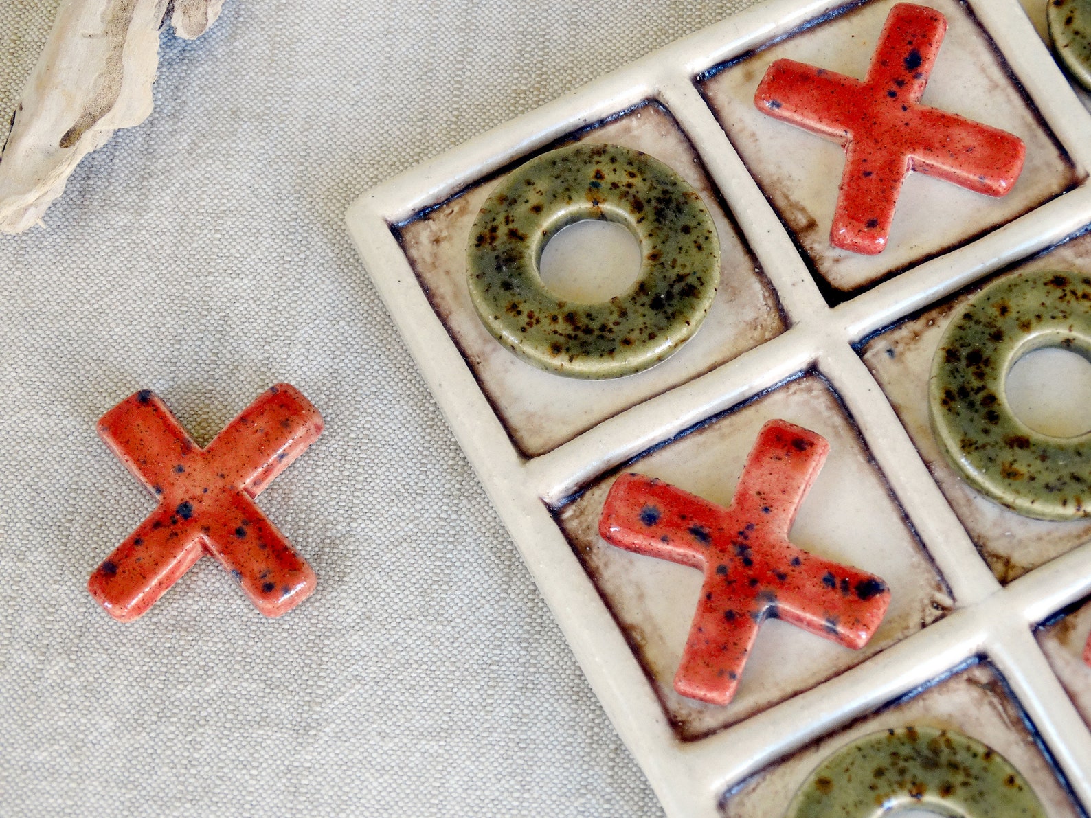 Tic Tac Toe Ceramic Board Game, Christmas Gift, Handmade Ceramic Board ...