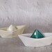 Ceramic Paper Boat, Turquoise Ceramic Boat, Origami Boat, Handmade ...