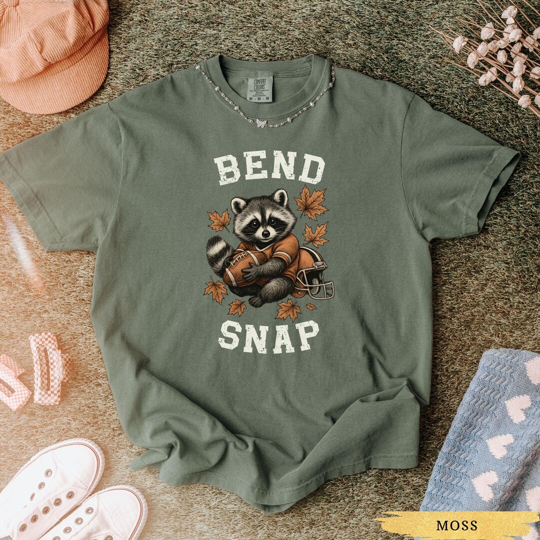 Comfort Colors® Bend and Snap Shirt, Raccoon Football Mom Gift Tee Game ...