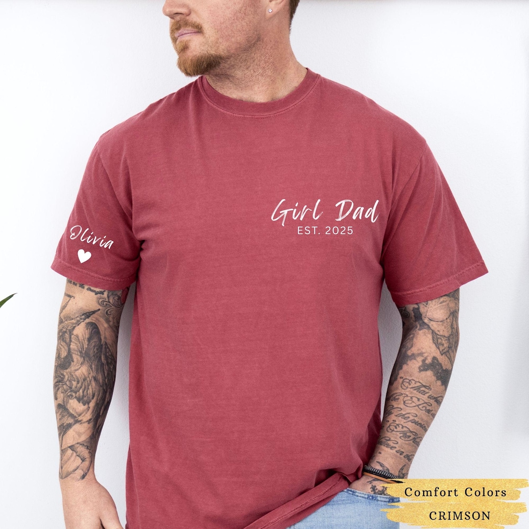 Personalized Dad Shirt With Kids Names, Custom Girl Dad Shirt, Comfort ...