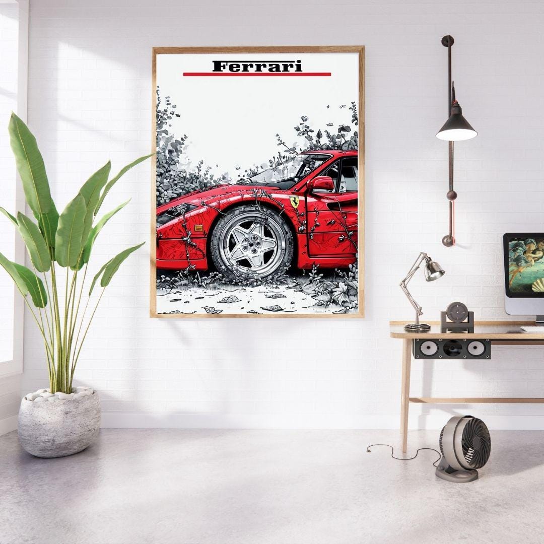 Forgotten Icon - Abandoned Ferrari F40 Art Print - Etsy