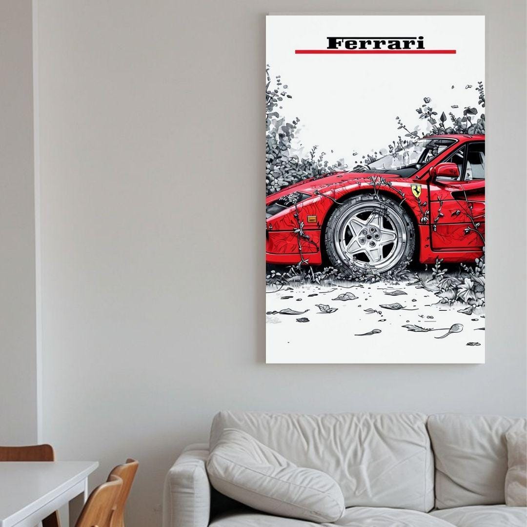 Forgotten Icon - Abandoned Ferrari F40 Art Print - Etsy