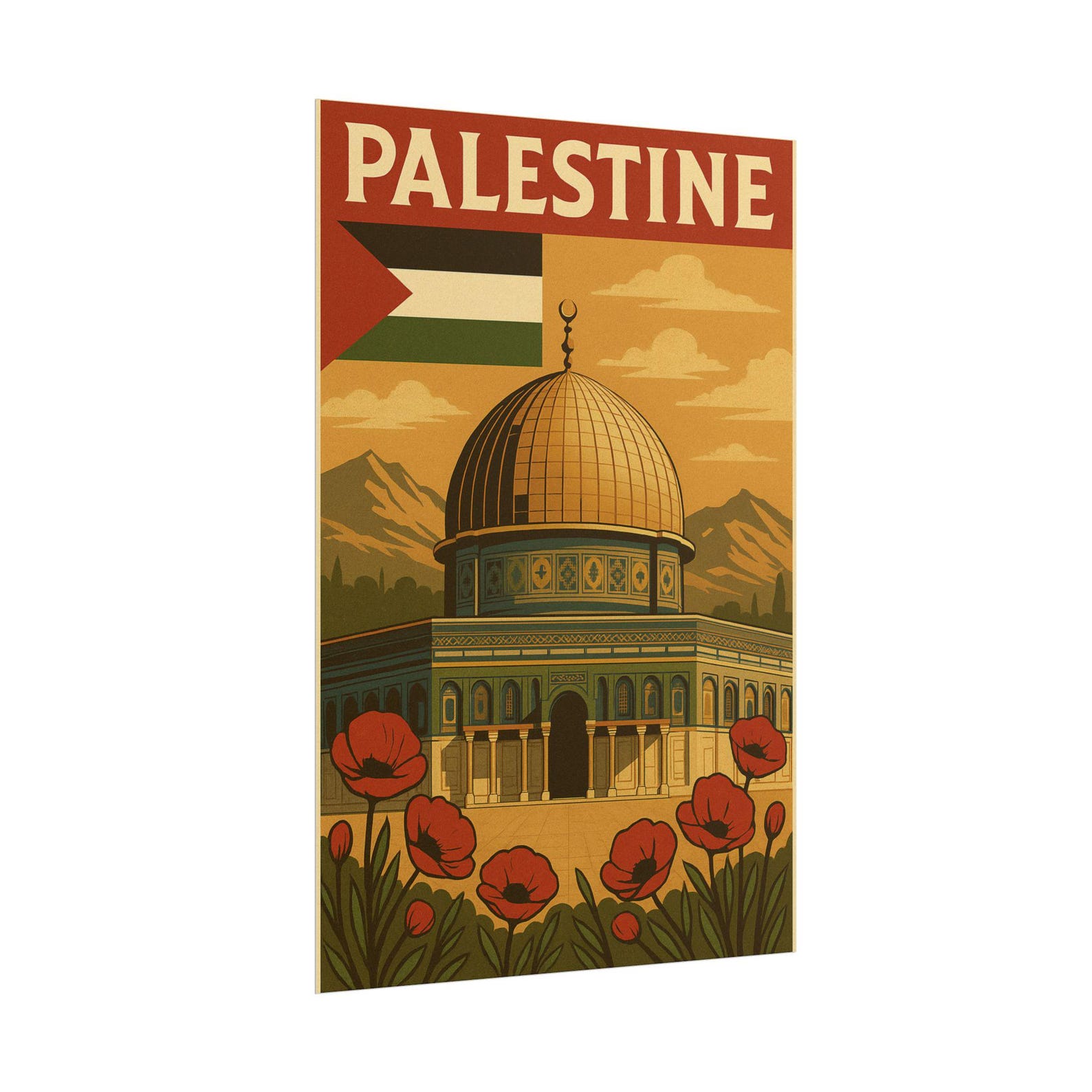 Palestine Artwork | Al Aqsa Mosque Poster | Islamic Wall Art | Olive ...