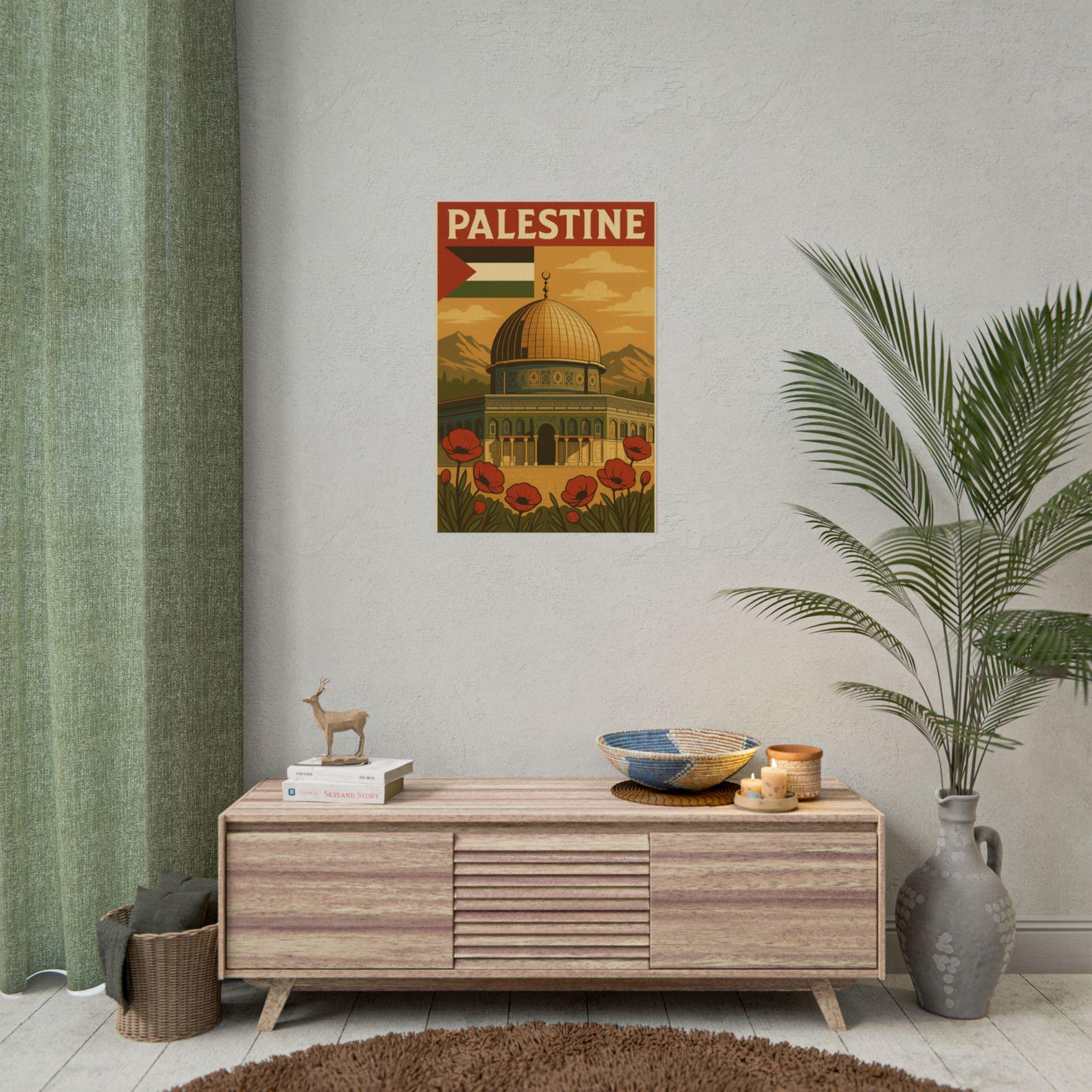 Palestine Artwork | Al Aqsa Mosque Poster | Islamic Wall Art | Olive ...