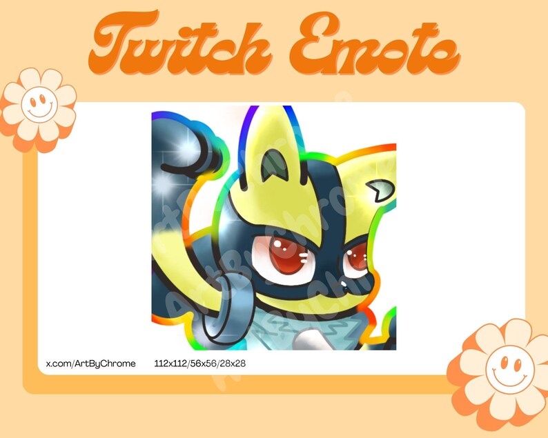 Shiny Lucario | Kawaii Pokémon Emote for Twitch Discord - Etsy