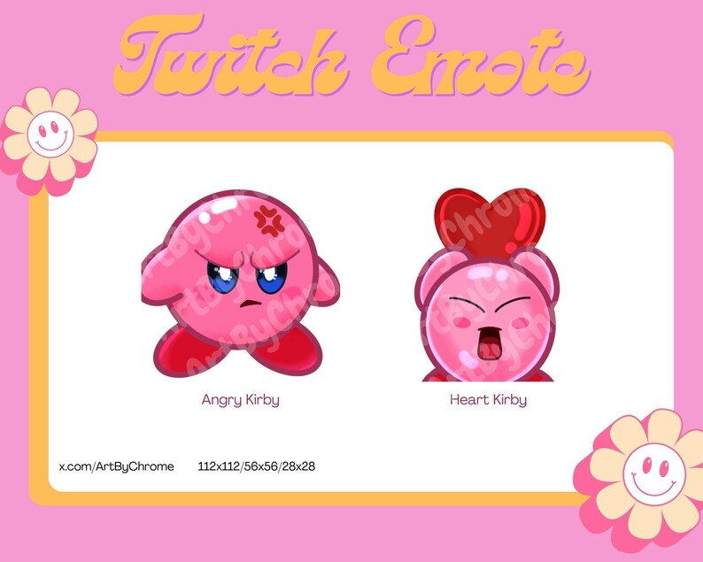 Kirby | Kawaii Kirby Emote Pack for Twitch Discord - Etsy