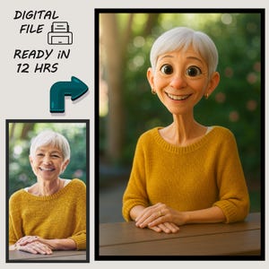 Funny Pixar Style Cartoon Portrait, Custom Digital Character Art ...