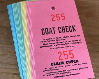 Coat Check Tags - Etsy