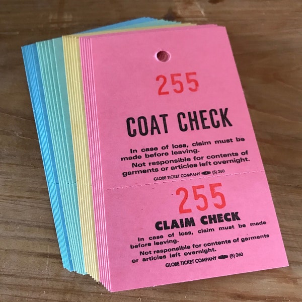 Coat Check Tags - Etsy