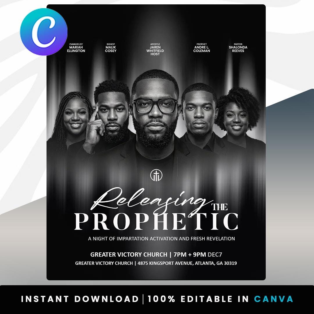Releasing the Prophetic Flyer | Editable Canva & PSD | Prophetic ...