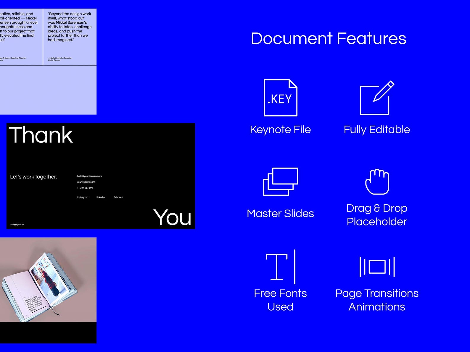 Clean & Minimal Design Portfolio Template | Keynote Presentation for ...