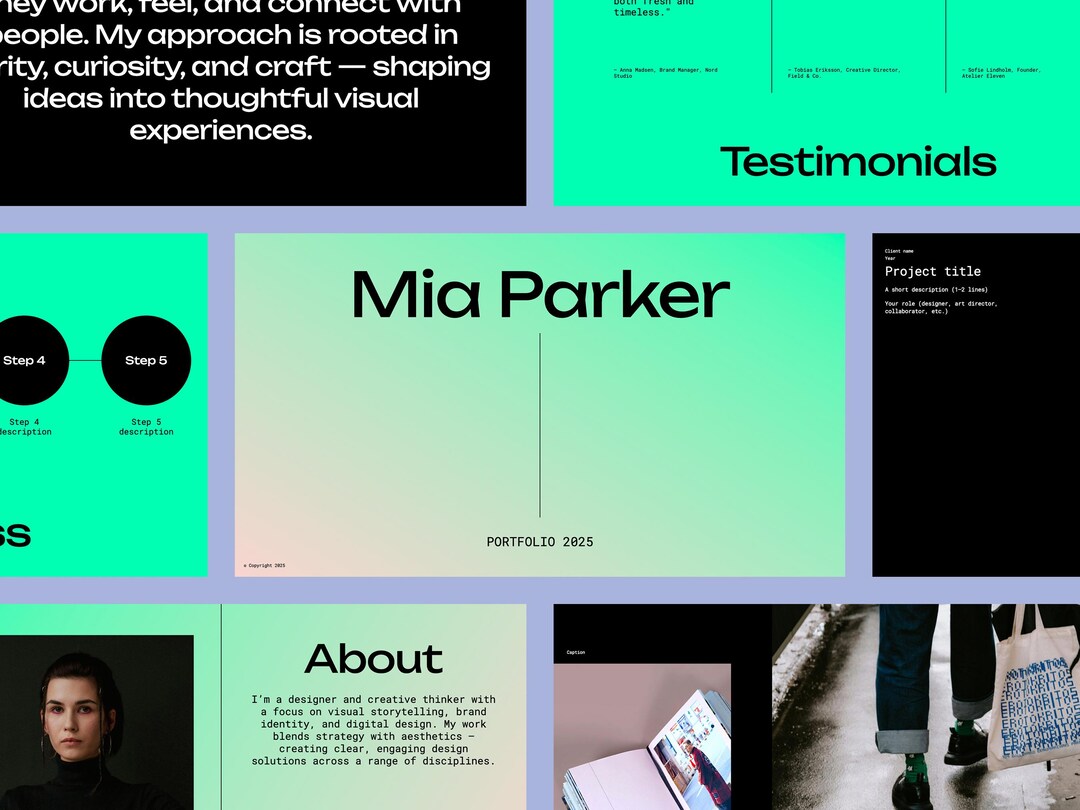 Clean Visual Portfolio Keynote | Contemporary Template for Designers - Etsy