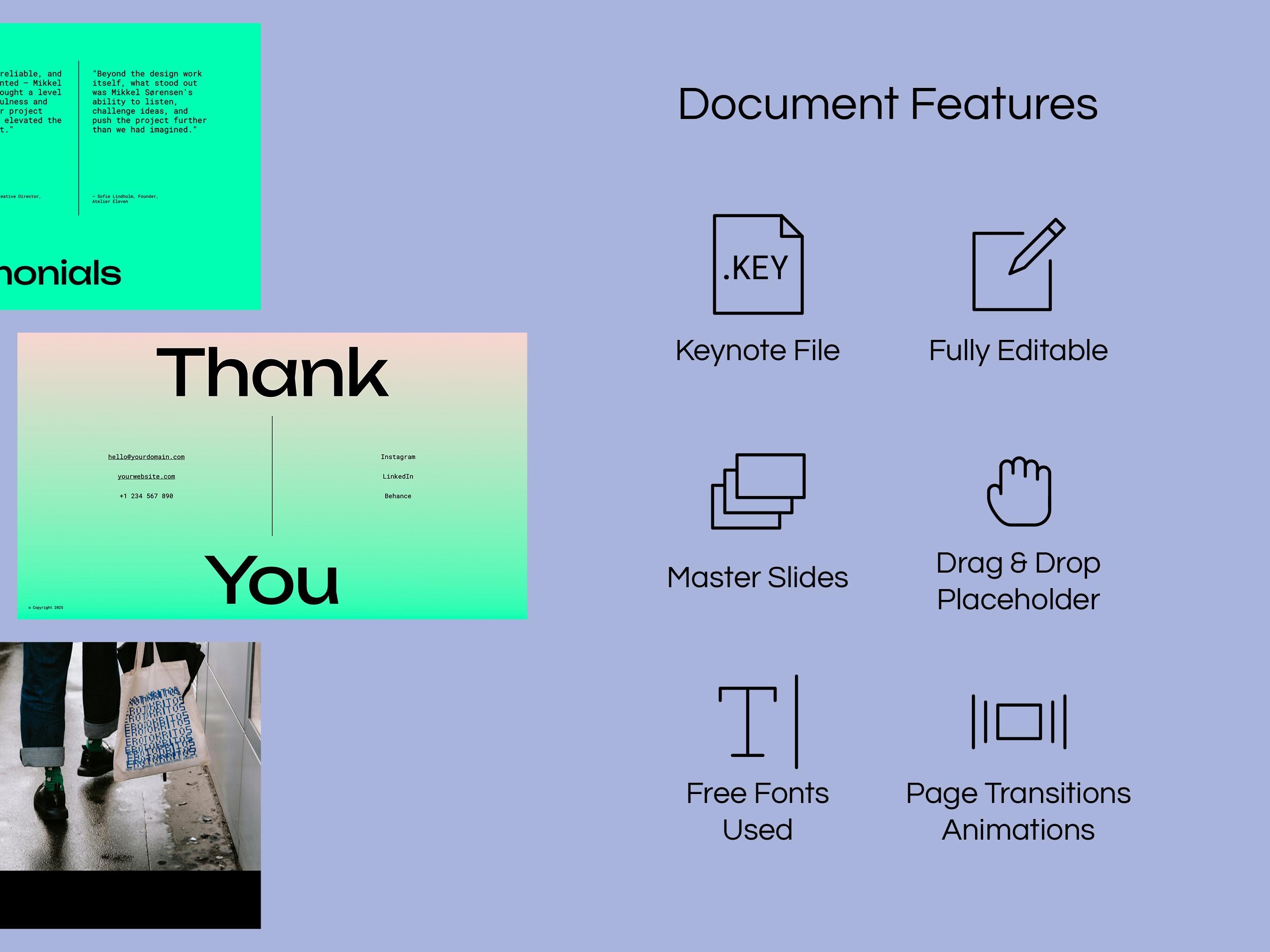 Clean Visual Portfolio Keynote | Contemporary Template for Designers - Etsy