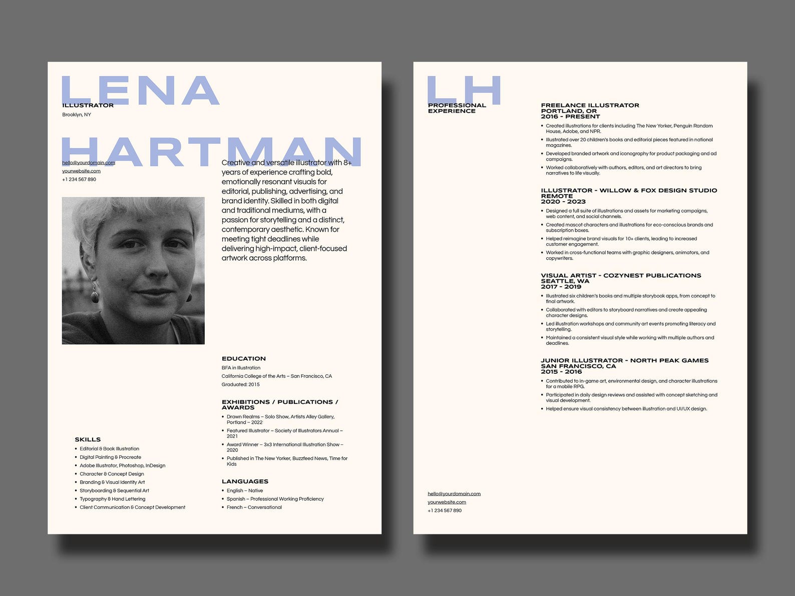 Illustrator Resume Template | Keynote & Powerpoint - Etsy