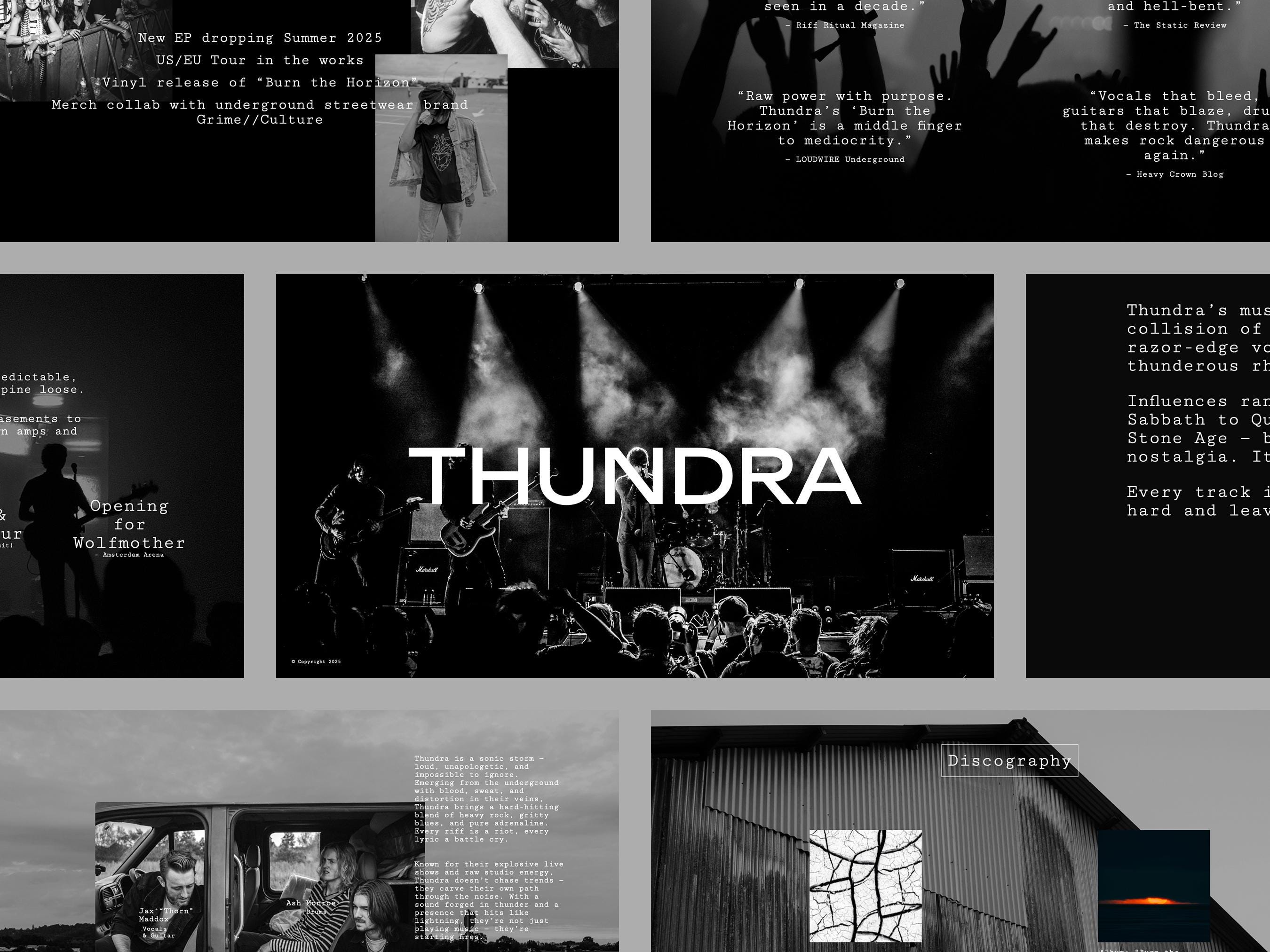 Rock Band Portfolio Keynote | Bold Presentation Template for Musicians ...