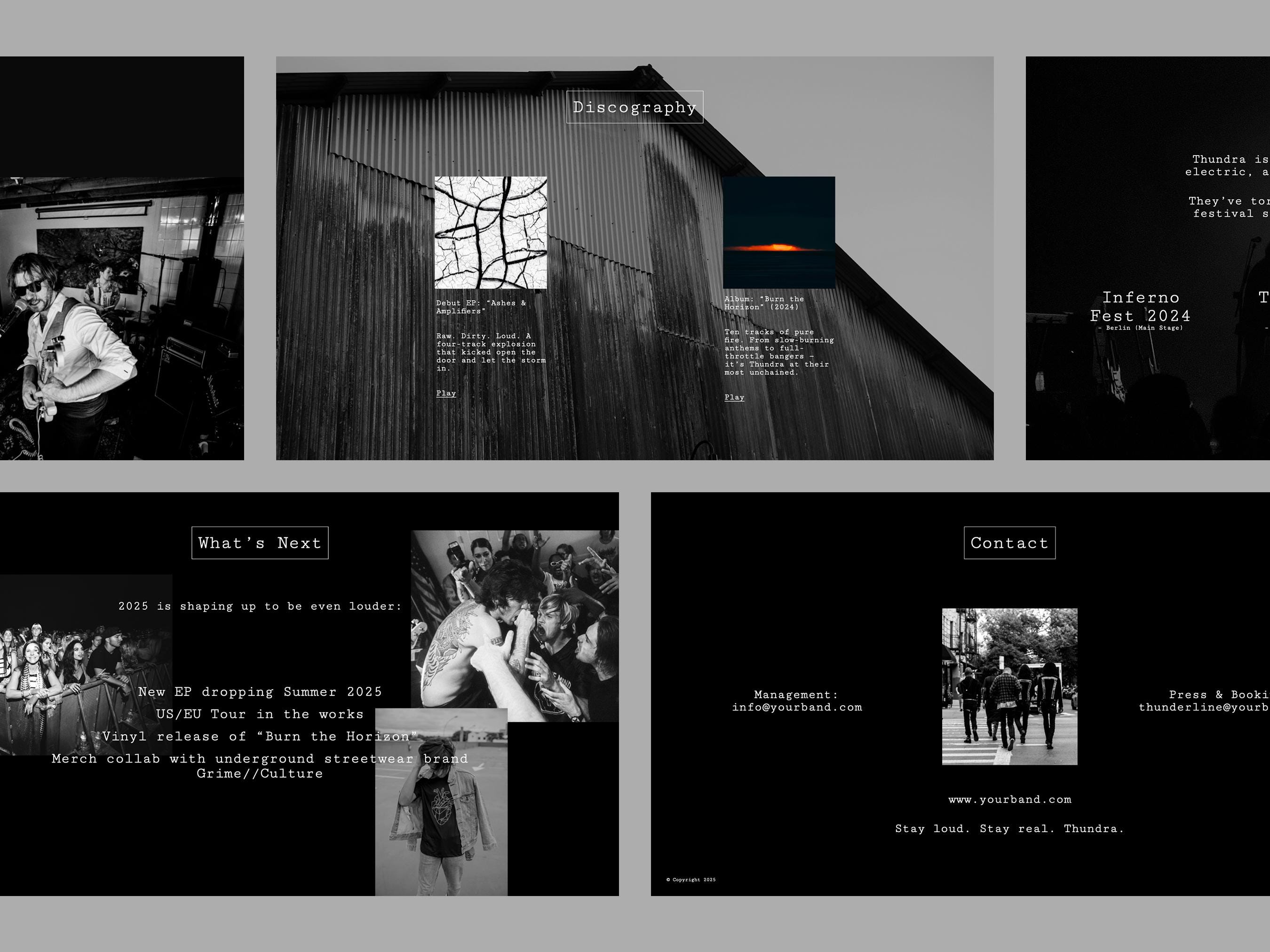 Rock Band Portfolio Keynote | Bold Presentation Template for Musicians ...
