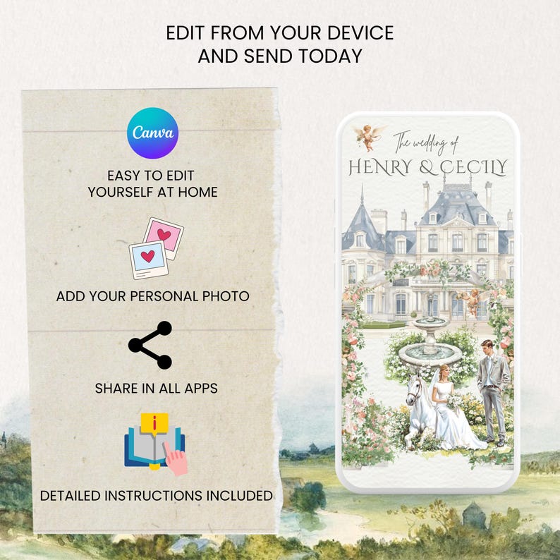 Vintage-style Wedding Invitation, Wedding Invitation Website With RSVP ...