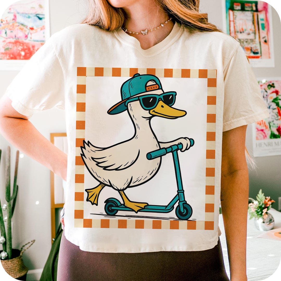 Cool Duck on Scooter PNG, Funny Retro Duck Clipart, Hipster Animal ...