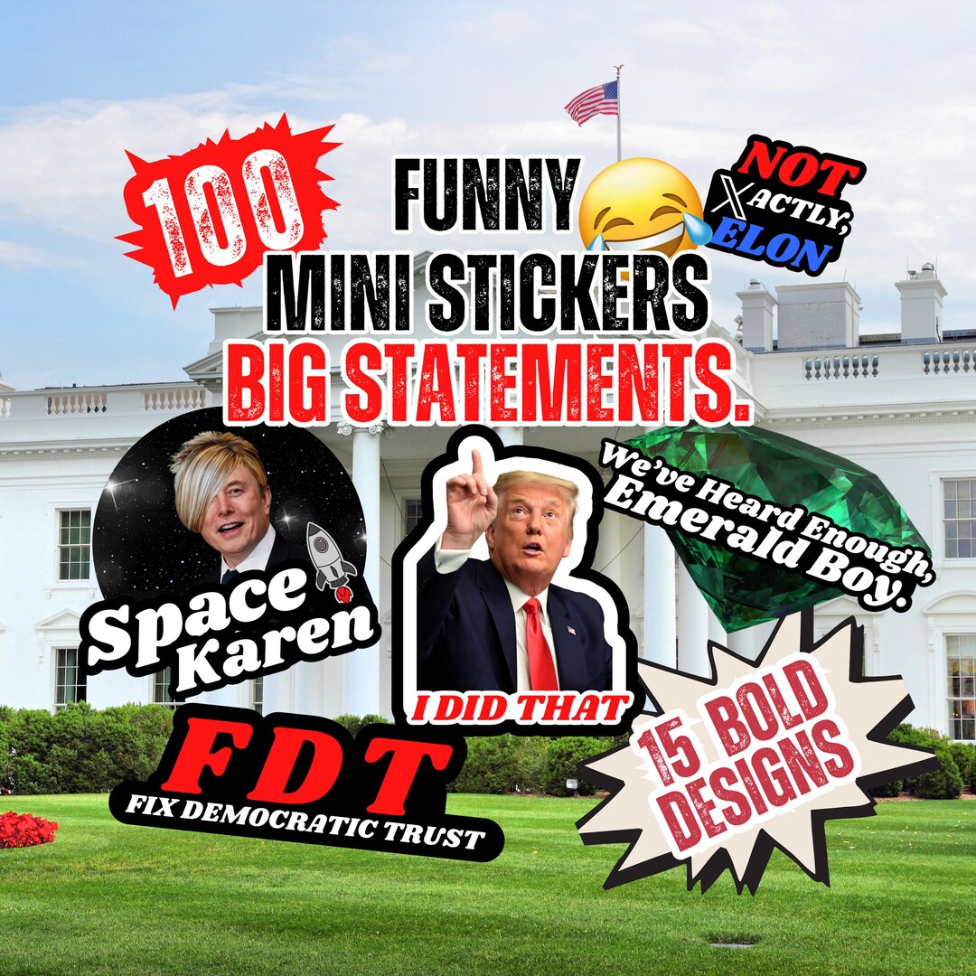 Funny Political Stickers, Anti Trump & Elon (12 Mini Vinyl Decals) - Etsy