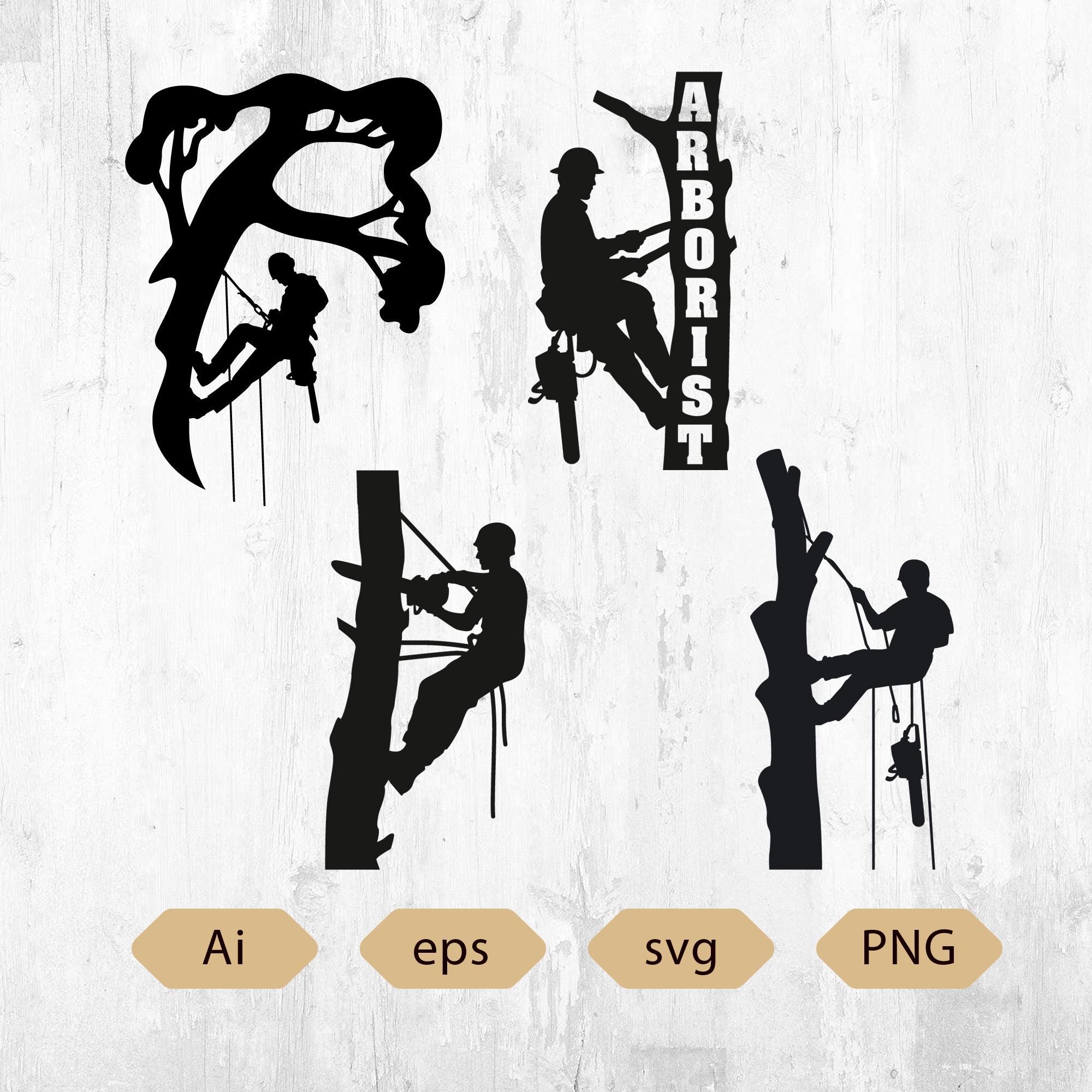 Tree Arborist SVG Bundle Tree Services Svg, Tree Cutter Climbing ...