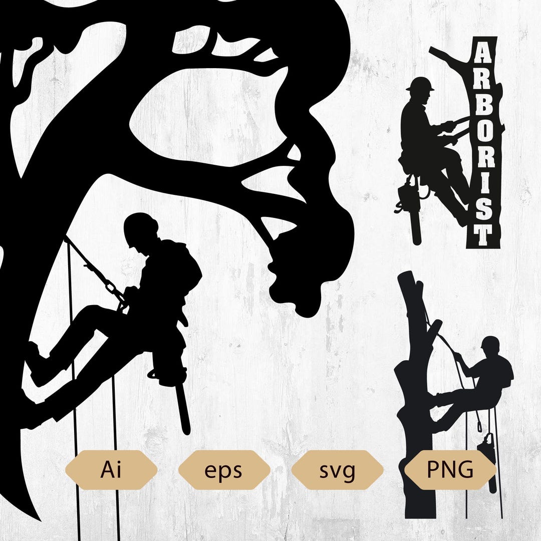 Tree Arborist SVG Bundle Tree Services Svg, Tree Cutter Climbing ...