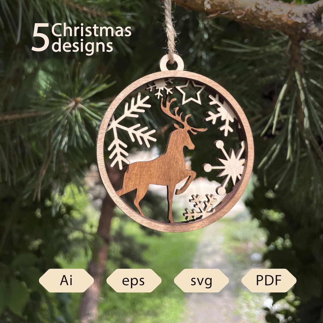 Christmas Ornament SVG Bundle 3 Layers Ornament Laser Cut File ...