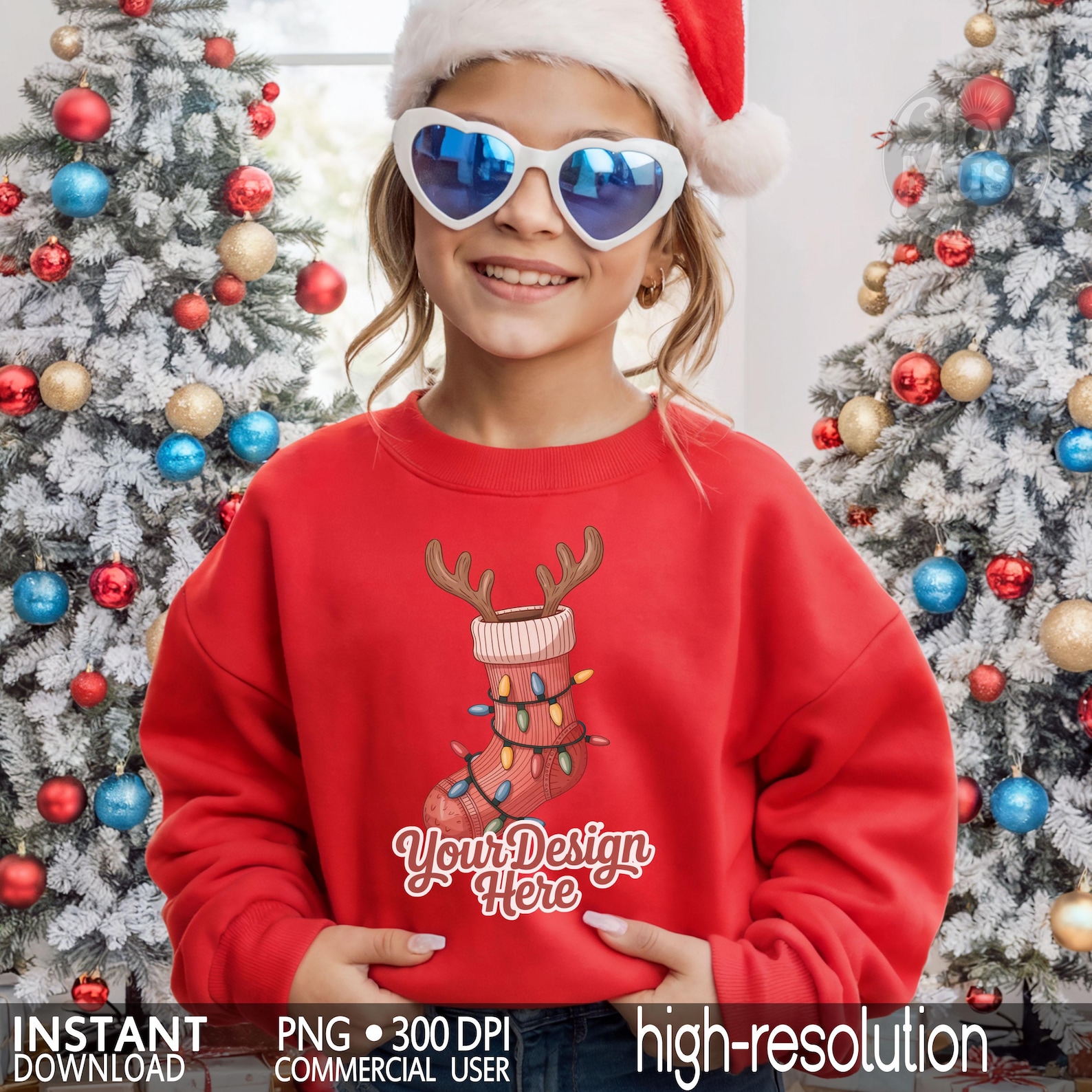 Gildan 18000B Christmas Themed Bundle Mockup Youth Sweatshirt Set Mock ...