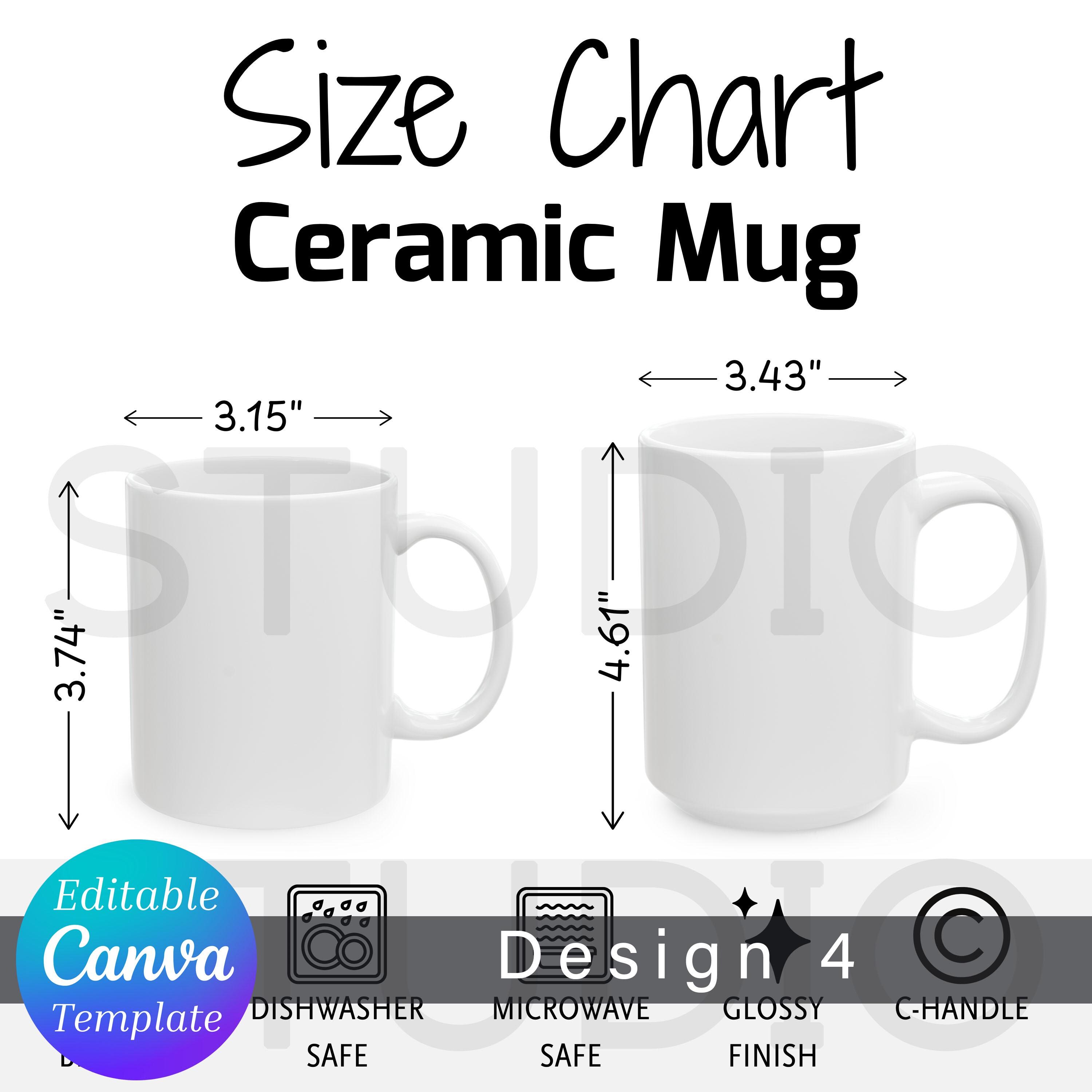 Canva Mug Size Chart Mockup: 11oz & 15oz Ceramic Mugs (digital Download ...