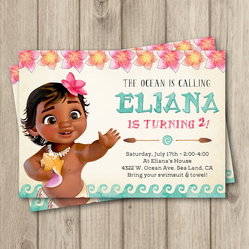 Moana Invitation - Etsy