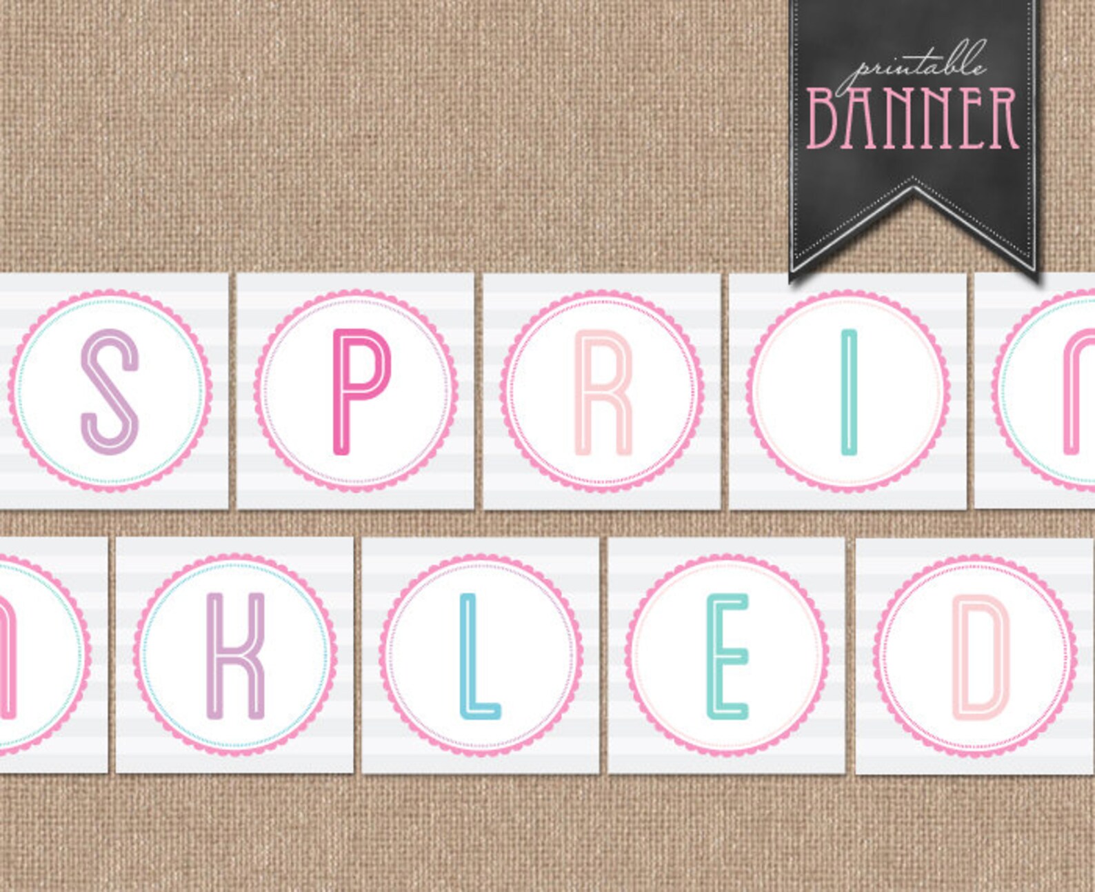 BABY SPRINKLE BANNER Sprinkled With Love Banner Printable - Etsy