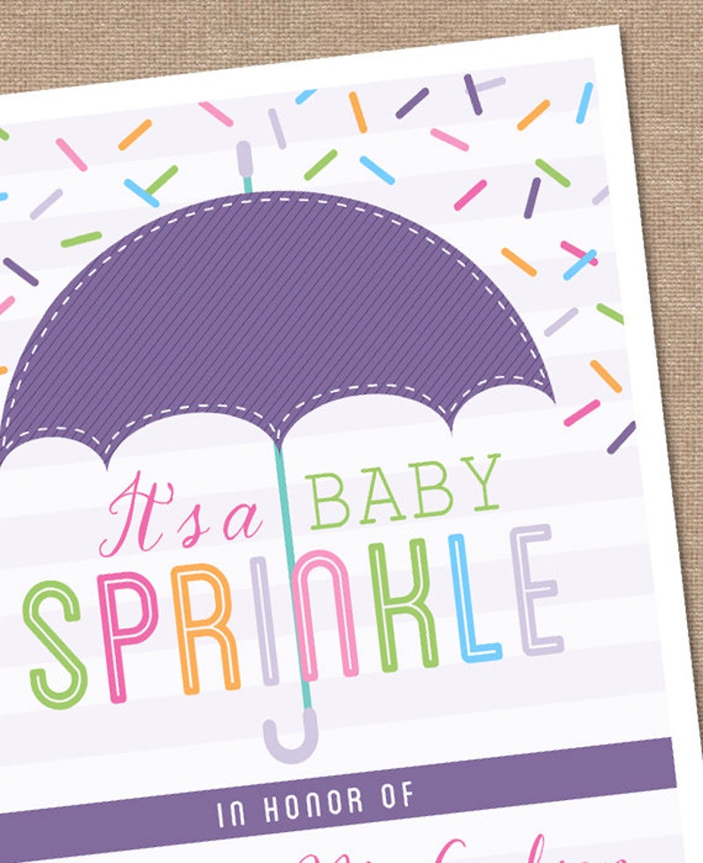 Printable BABY SPRINKLE Invitation Purple Baby Sprinkle | Etsy
