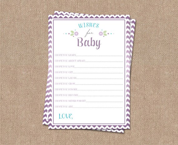 Purple Wishes For Baby Printable