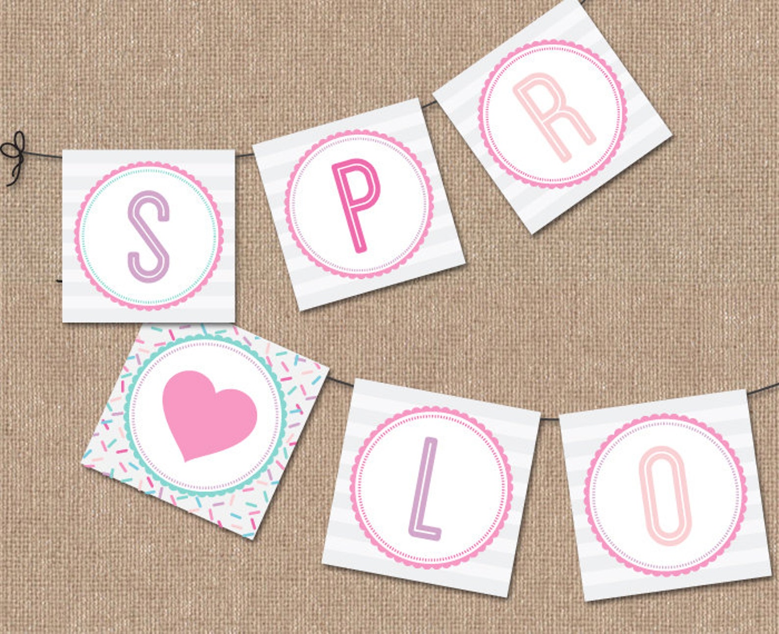 BABY SPRINKLE BANNER Sprinkled With Love Banner Printable - Etsy