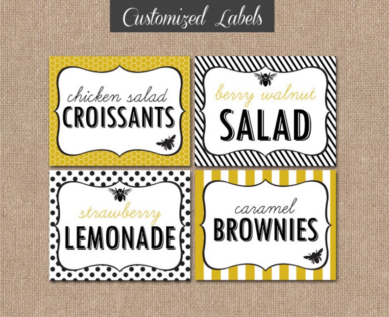 PRINTABLE FOOD LABELS Mom to bee Baby Shower Kit - Etsy