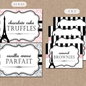 PARIS THEME Baby Shower - Printable Tent Labels - INSTANT Download - Etsy